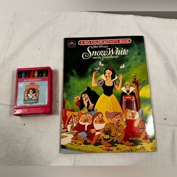 Disney | Other | Vintage Snow White A Big Coloringactivity Book Golden ...